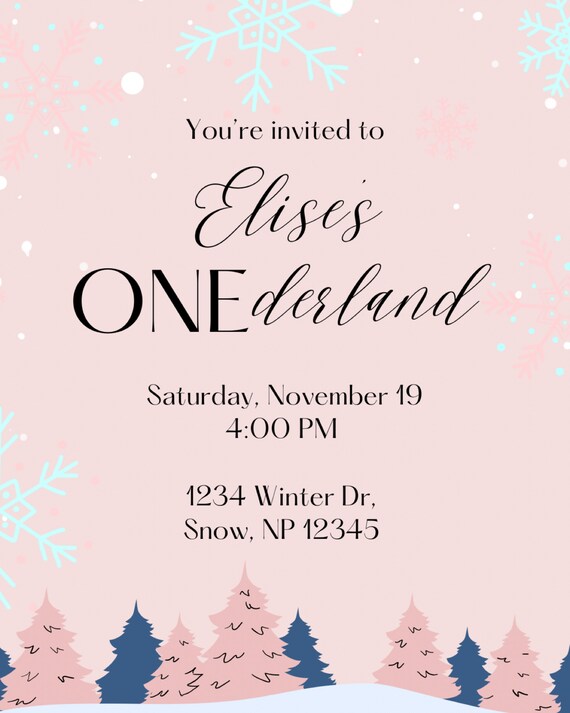 One-derland Birthday Party Invitation - Etsy