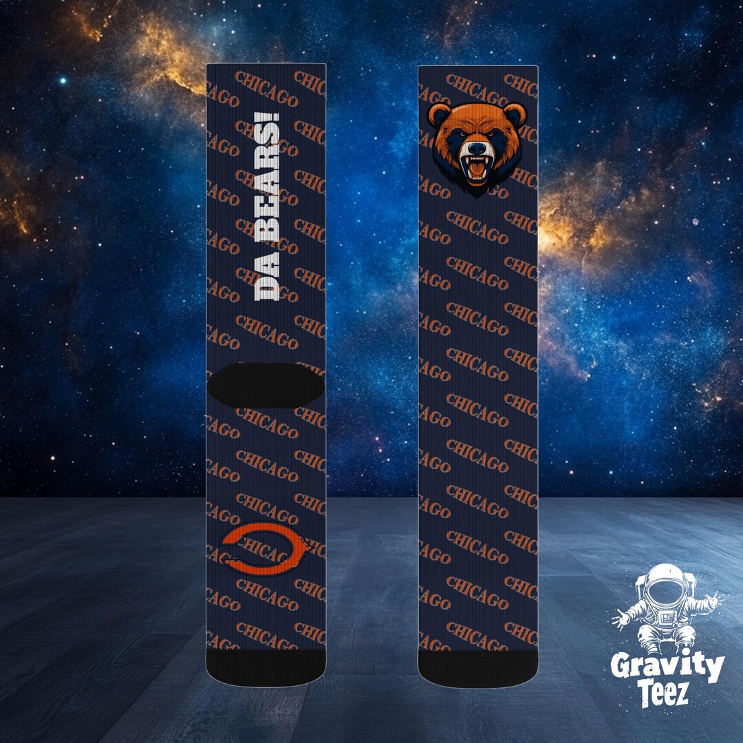 Chicago Bears Socks, Football Team Fan Apparel, Gift for Sports Lover ...