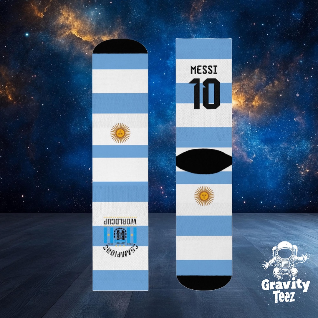 Messi Argentina World Cup Socks Soccer Fan Gift, Argentina Team Colors ...