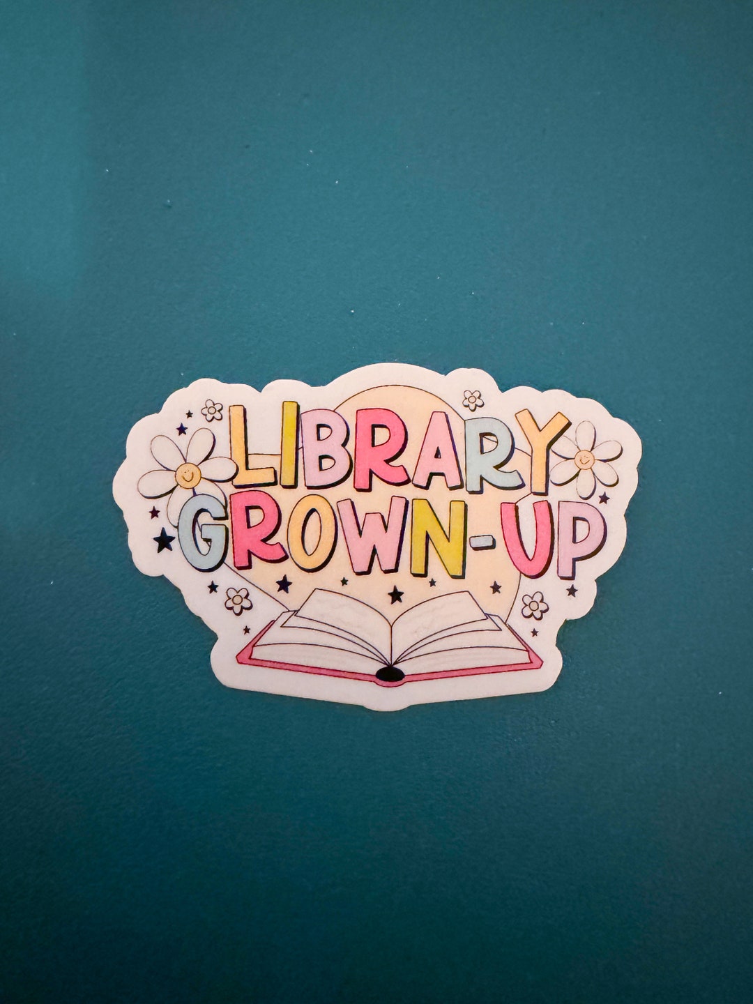 Library Grown up Waterproof Sticker, Bookish Gifts, Bibliophile ...