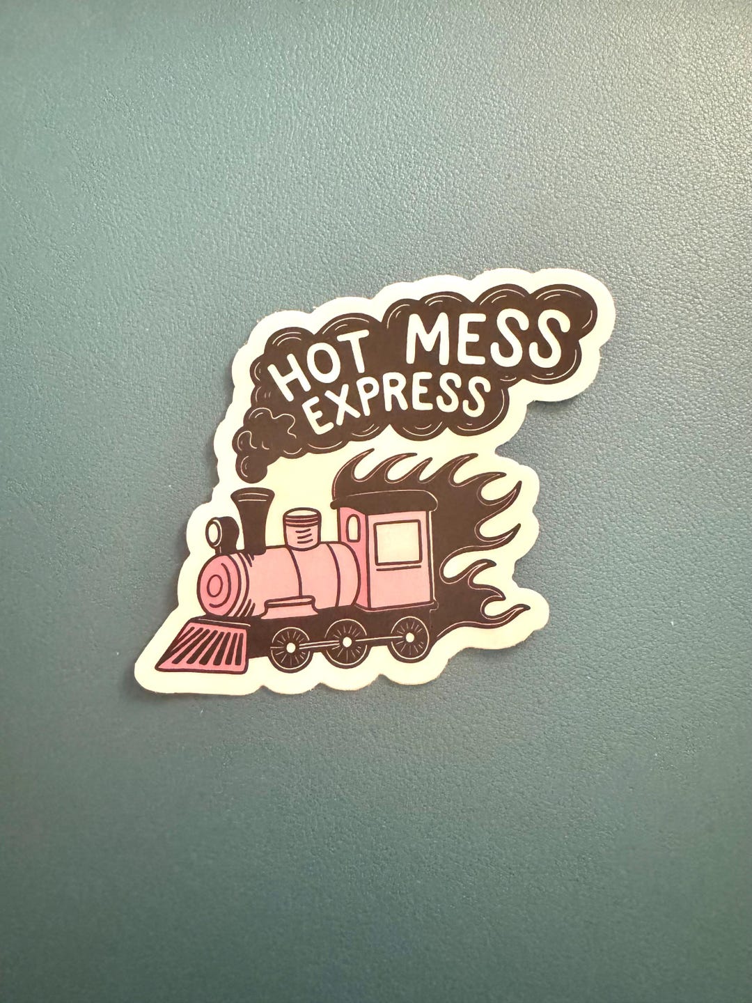 Hot Mess Express Vinyl Sticker, Steam Train Sticker, Black and Pink ...