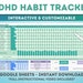 ADHD Daily Habit Tracker Google Sheets Template Task and Productivity ...
