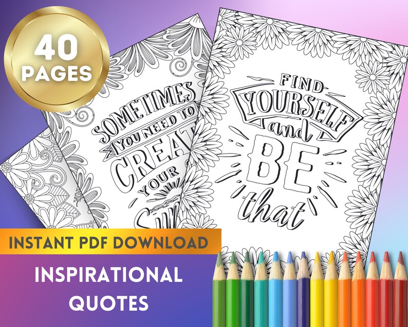 Hojas para colorear imprimibles para aliviar el estrés y atención plena 40 páginas Descarga ...