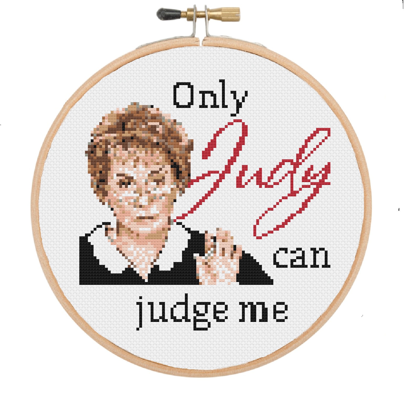 Only Judy Can Judge Me Judge Judy Cross Stitch Design Pattern - 8 Inch ...