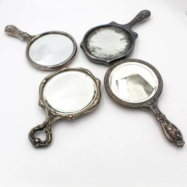 Silver Hand Mirror - Etsy