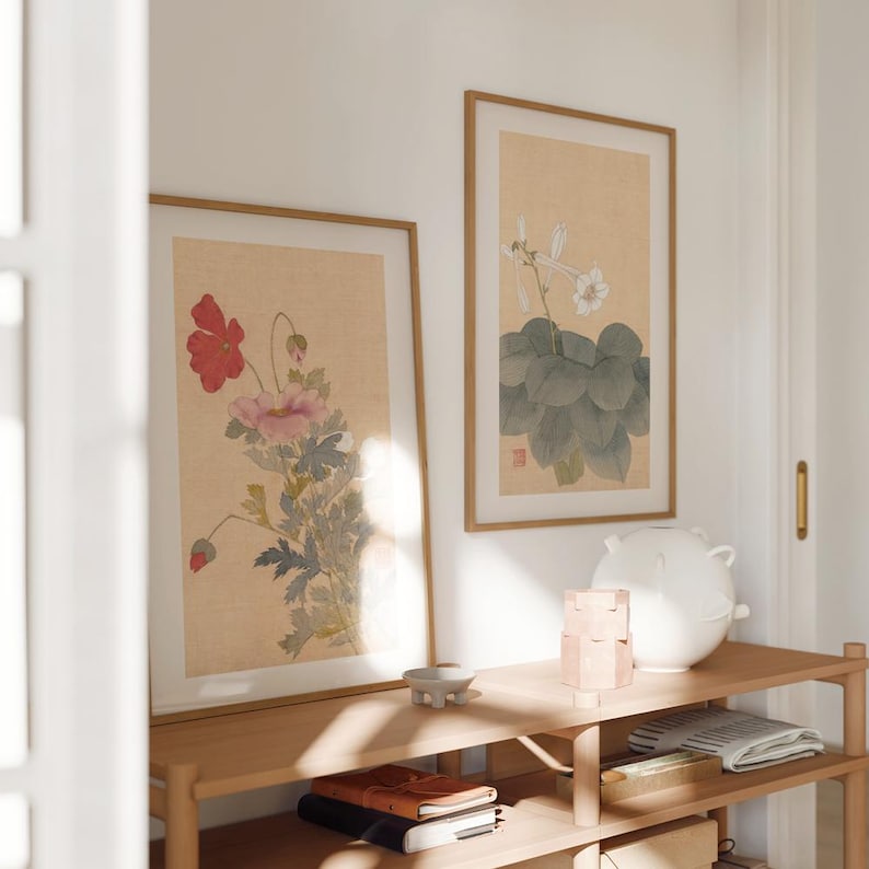 Hosta Flowers Wall Art Print – Korean Heritage Asian Art Botanical ...