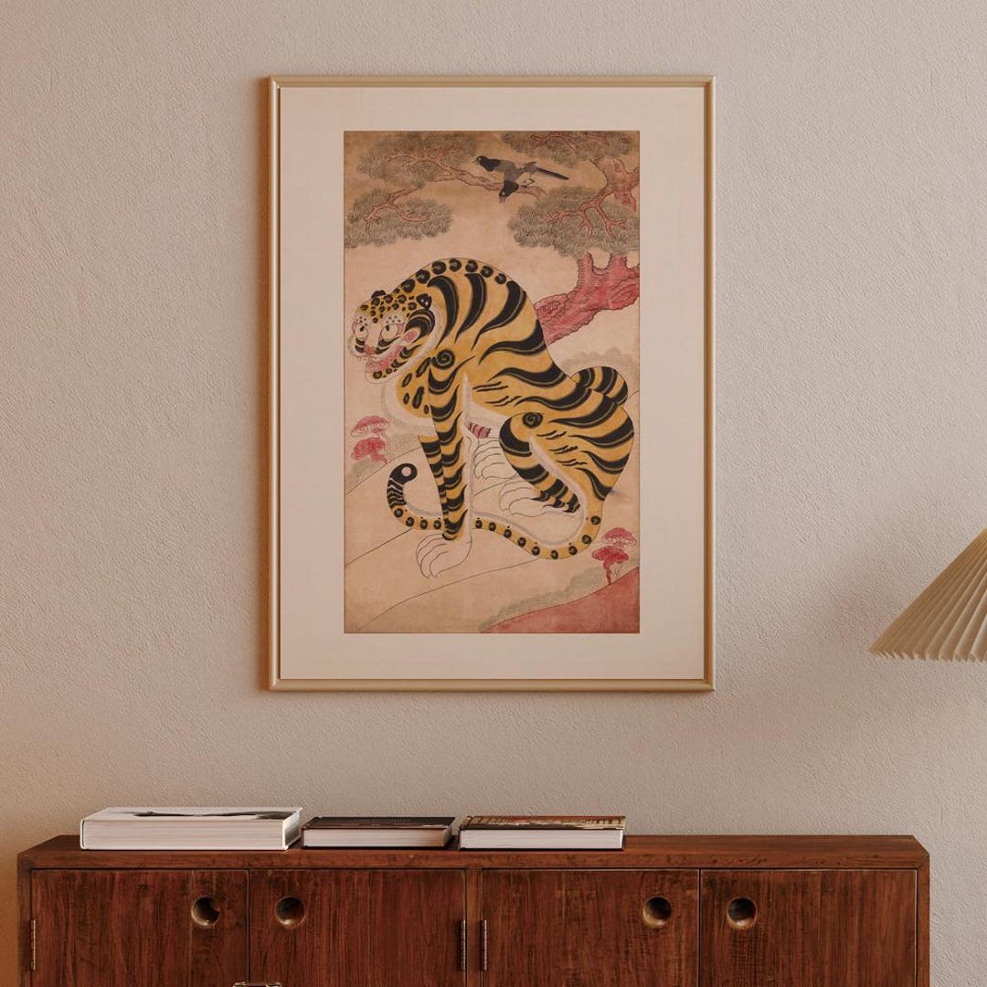 Korean Folk Tiger Painting – Hojakdo | Joseon Dynasty Minhwa Art Print ...