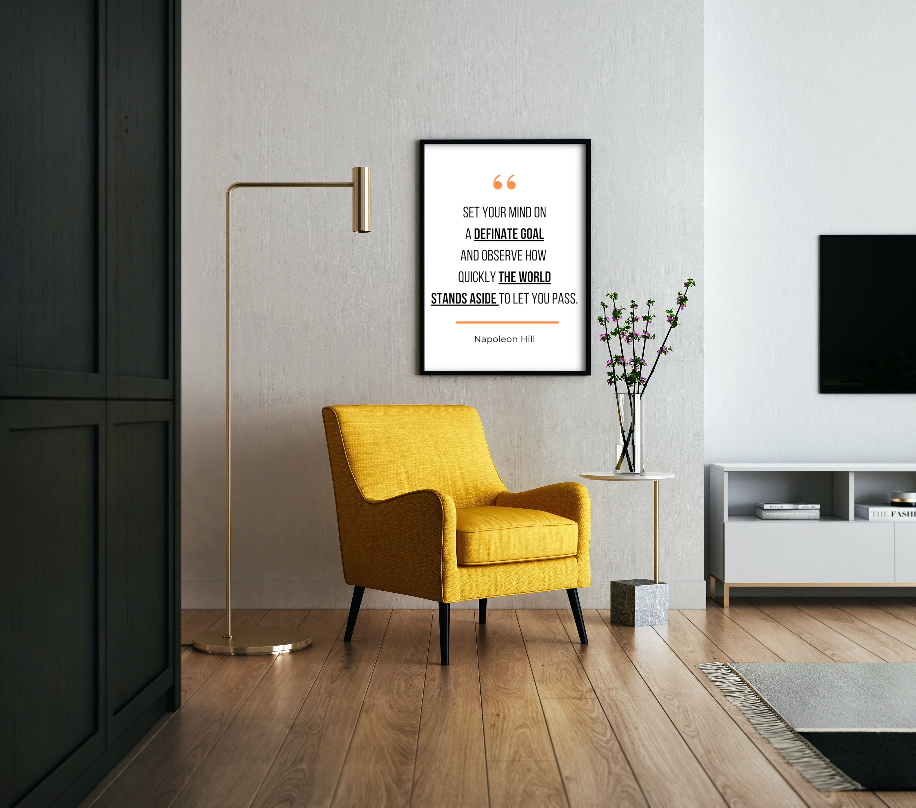 Printable Wall Art, Set Your Mind on a Definate Goal, Office Decor ...