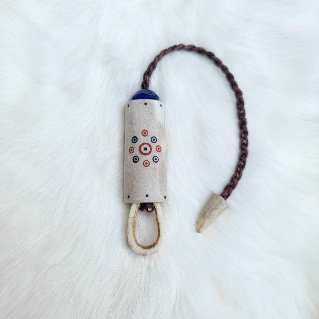 Viking Bone Needle Case | Needle & Thread Option | Handmade Glass Beads ...