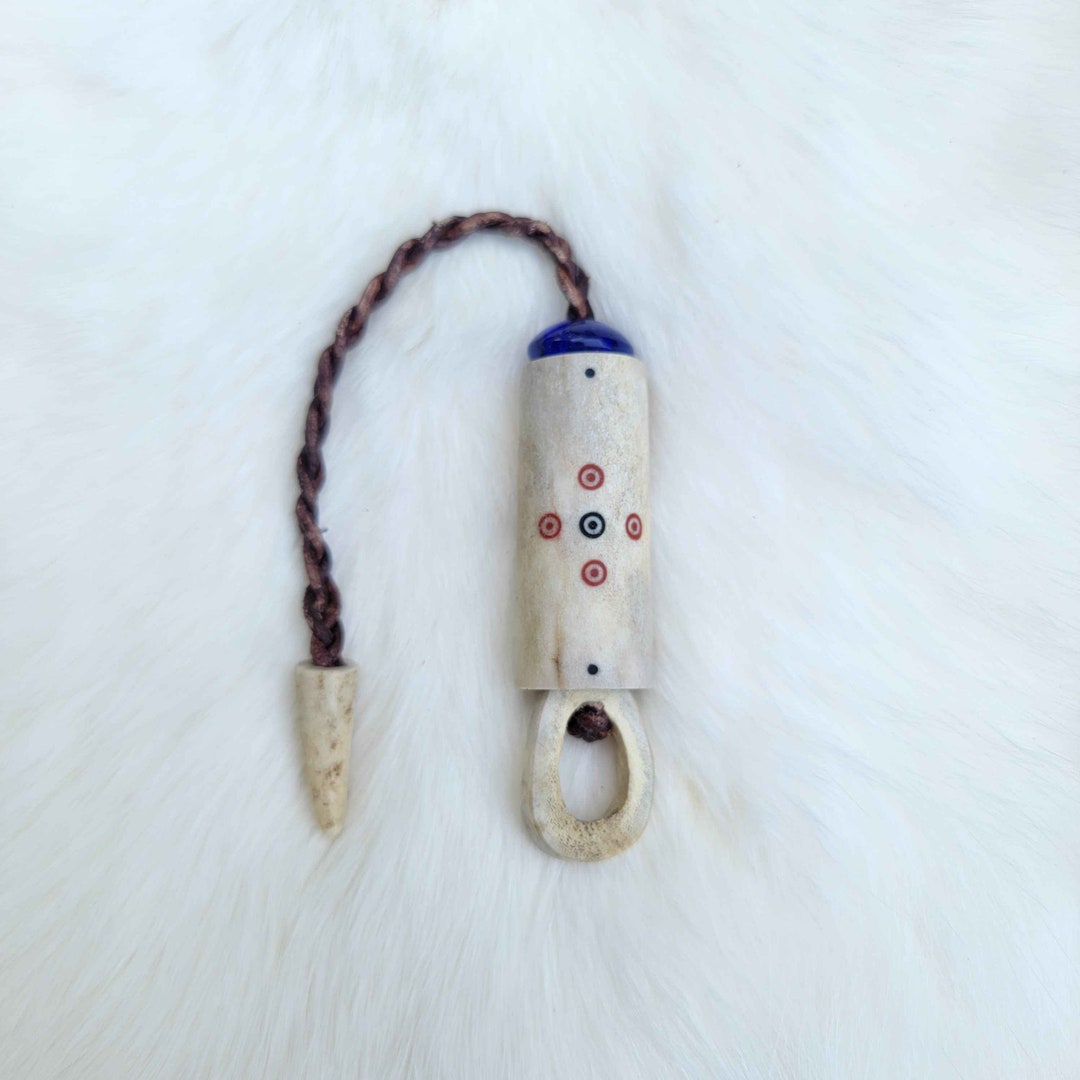 Viking Bone Needle Case Needle & Thread Option Handmade Glass Beads ...