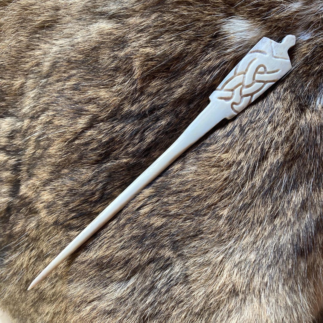 Viking Hair Pin From Hedeby Bone Craft Based on Authentic Archeological ...
