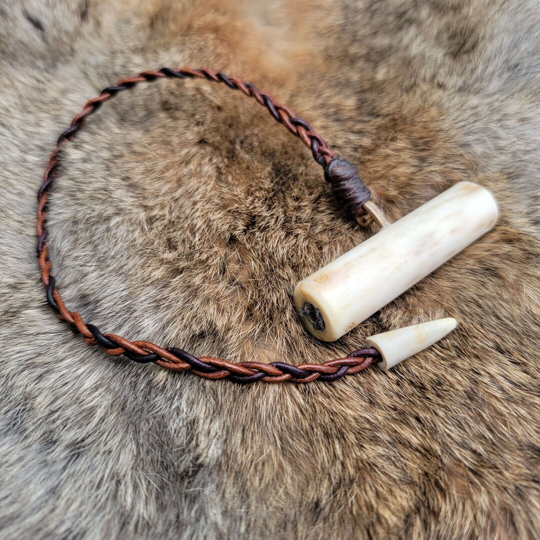 Viking/medieval Needle Kit Horizontal Bone Needle Case 2 Hand Forged ...