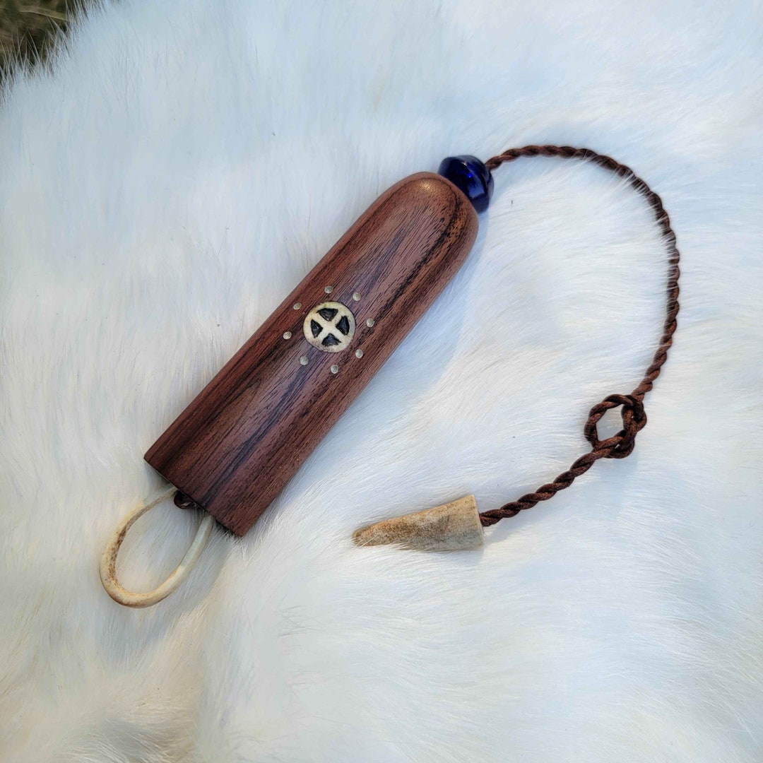 Viking Needle Case Made of Walnut | Reindeer Antler Inlay | Fits 3 ...