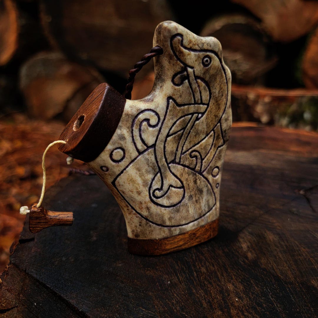 Viking Salt Cellar | Made From Reindeer Antler | Can Be Worn Around ...