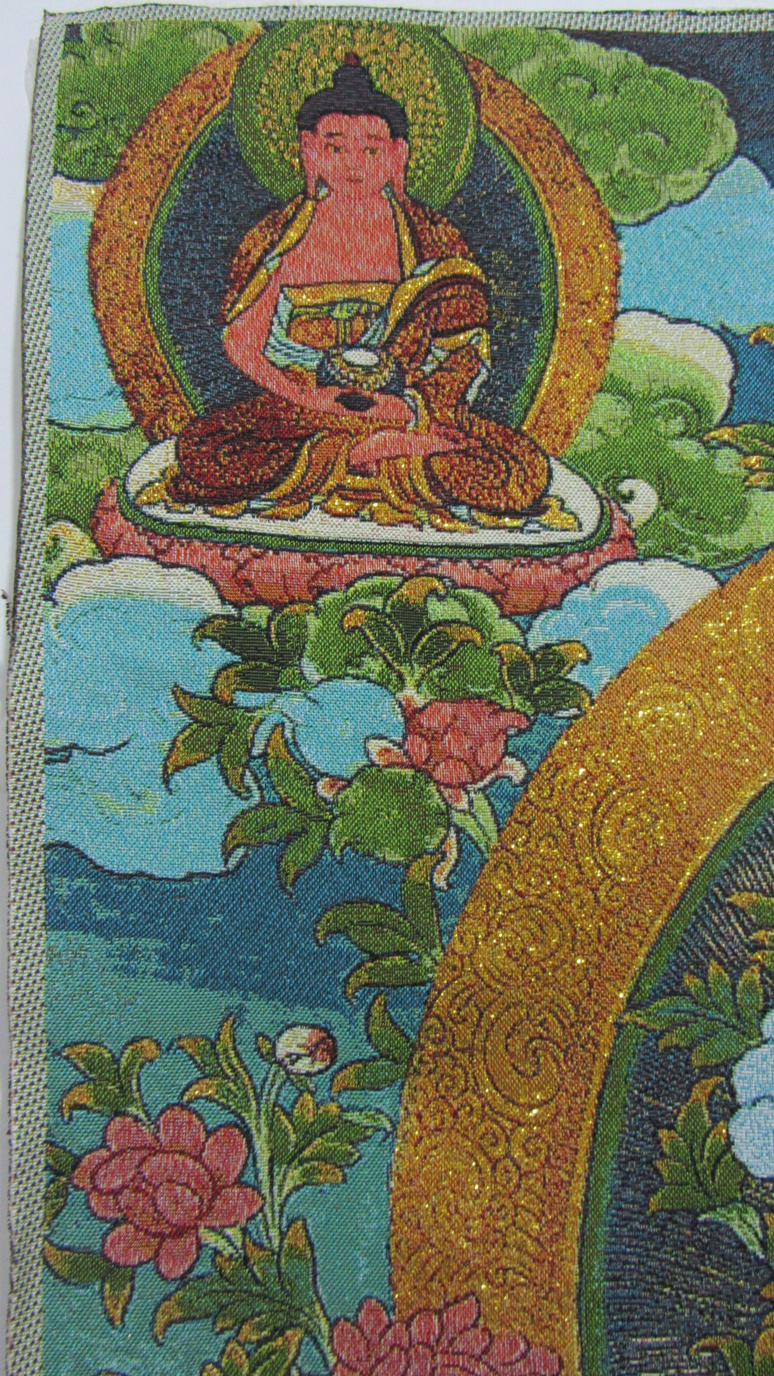 Tibetanthangka Silk Print Painting Buddhist Deity Crafts Bodhisattva ...