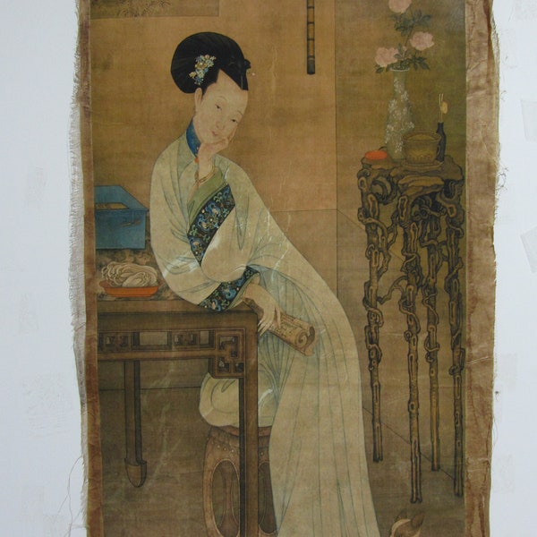 Large Chinese Old Paper Painting - Etsy