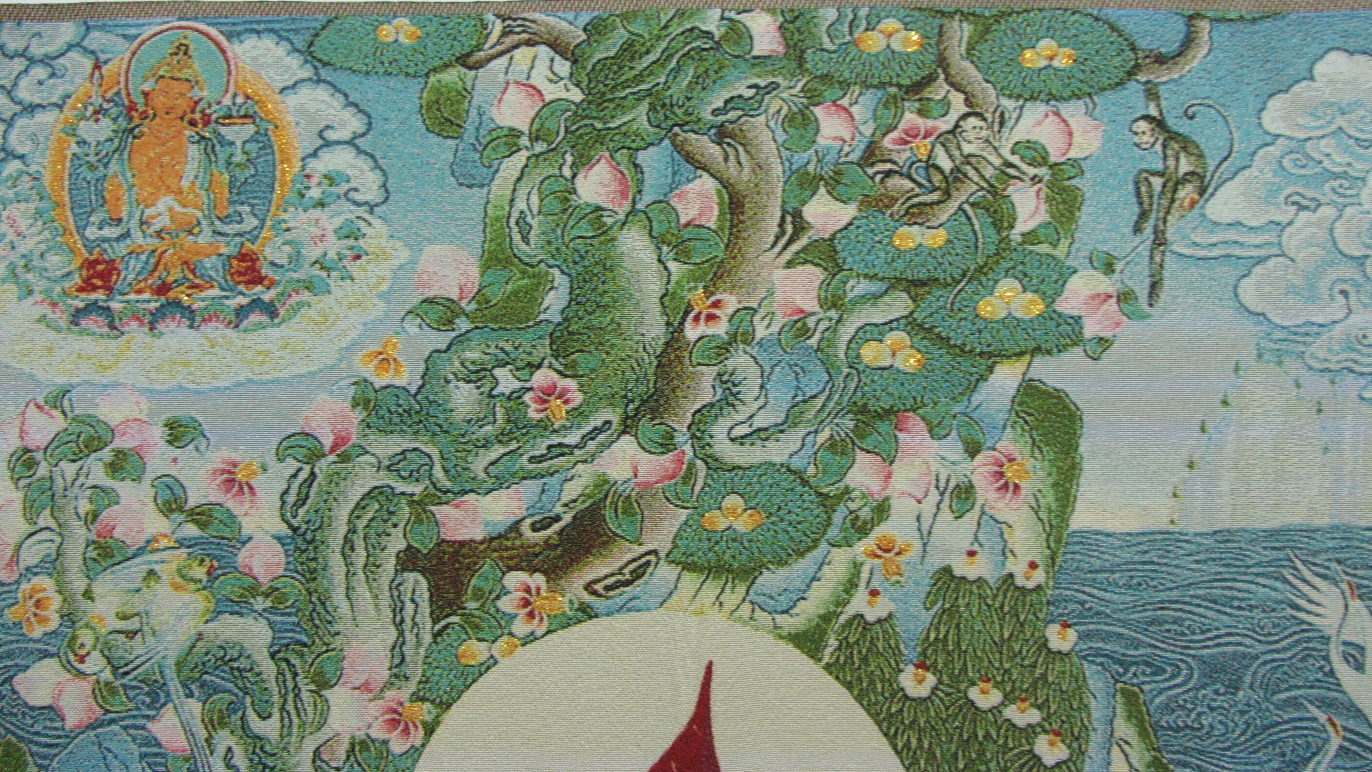 Tibetan Thangka Silk Print Painting Crafts Shantideva Bodhisattva ...