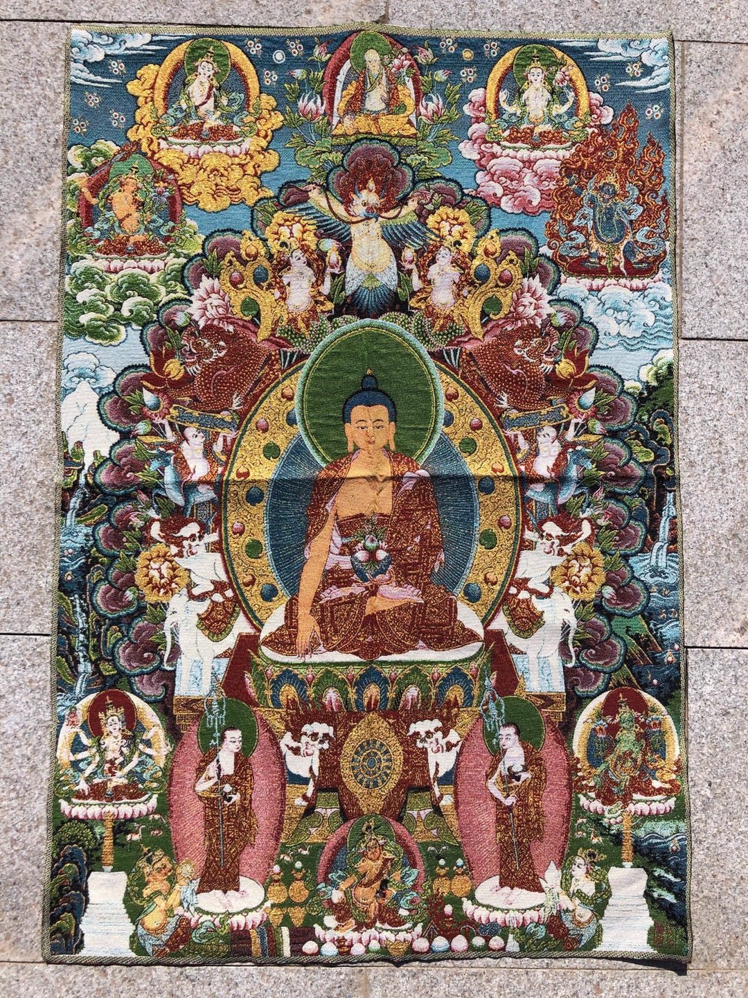 Sakyamuni Buddha Thangka, Buddhist Wall Hanging Decor, Thangka Painting ...