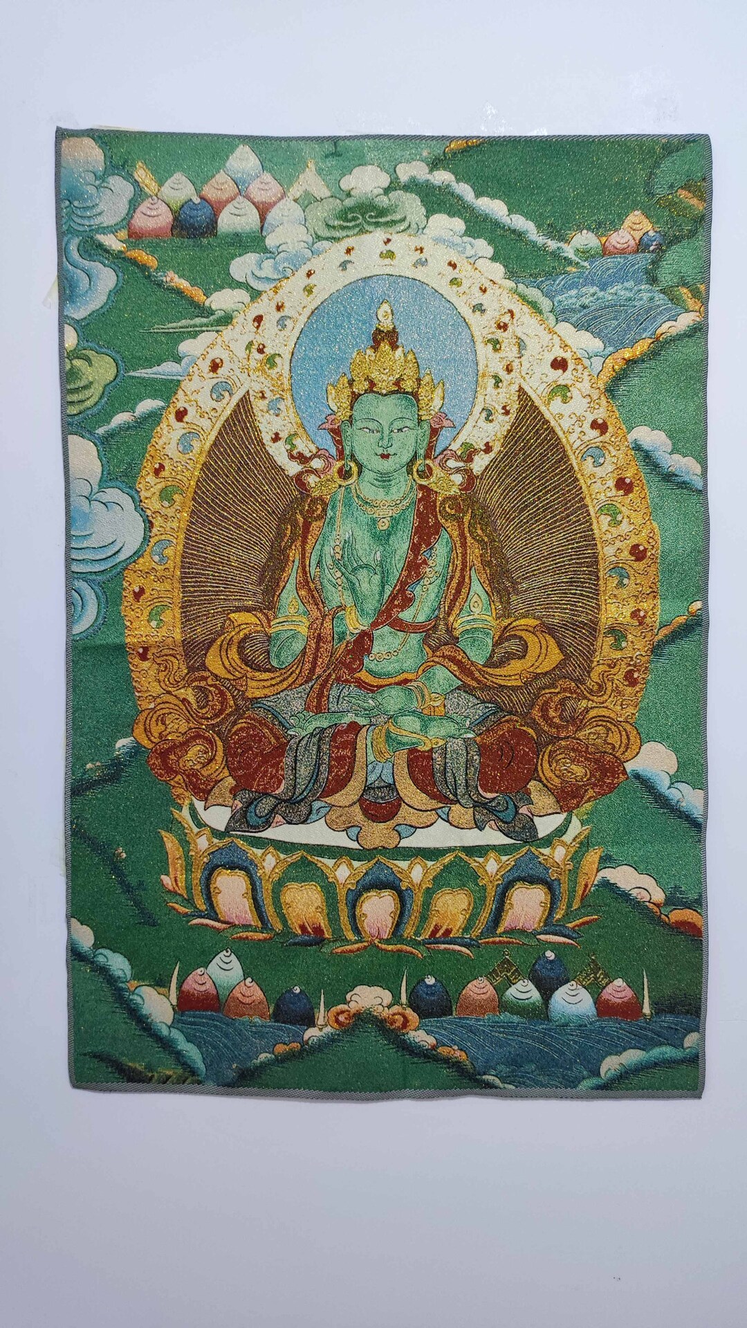 SY2241 Tibetan Green Tara Thangka Painting Buddha Life Story Tibetan ...