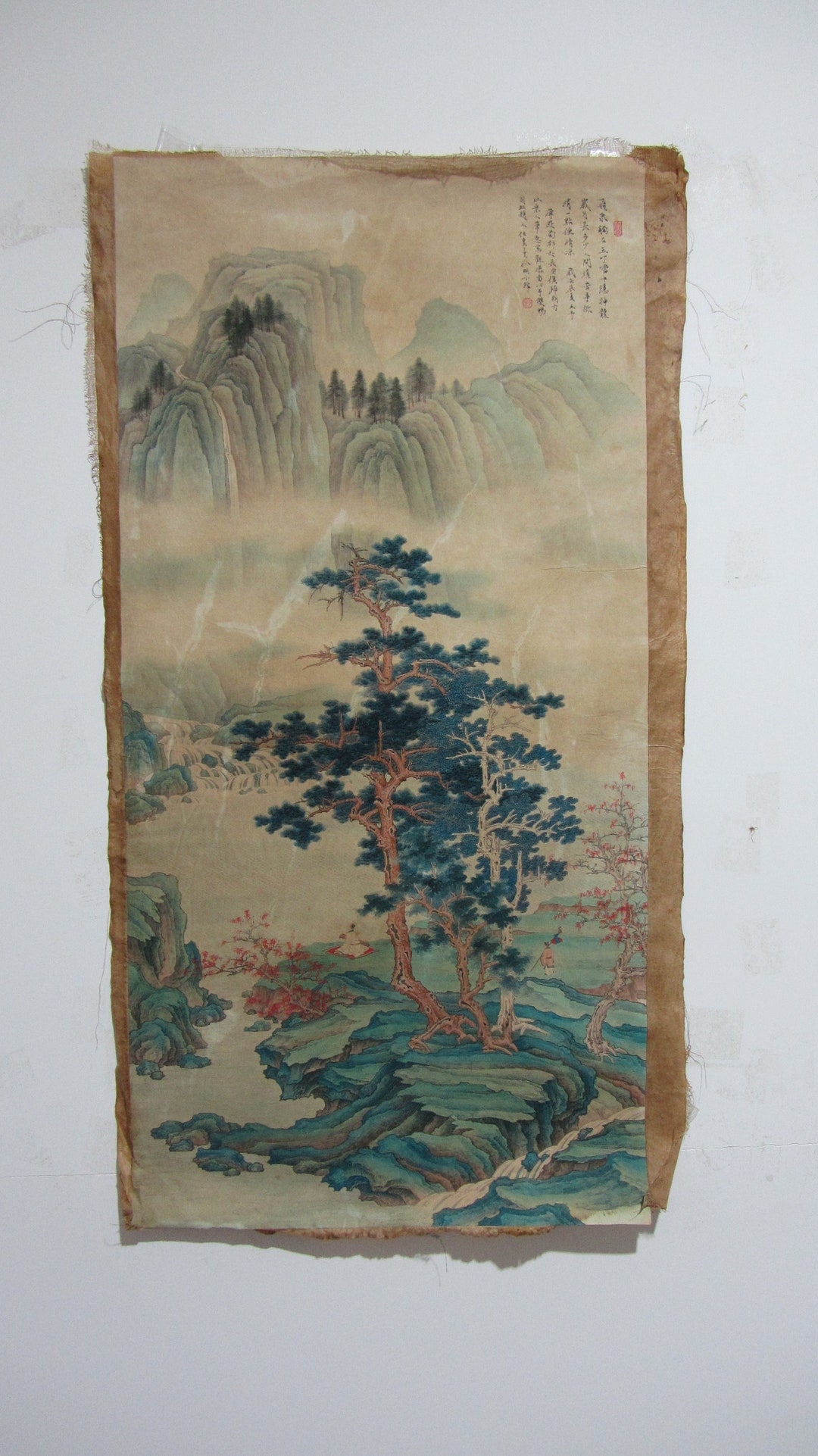 Large Chinese Old Paper Painting A Friend From Far Away Art Old Water ...