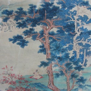 Large Chinese Old Paper Painting A Friend From Far Away Art Old Water ...
