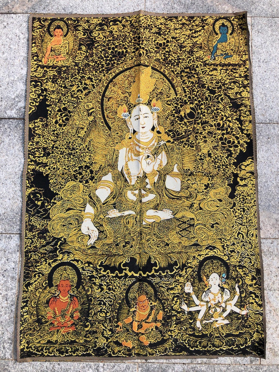 White Tara Thangka Tibetan Tantra Buddhism ,tibetan Kuan Yin Thangka ...