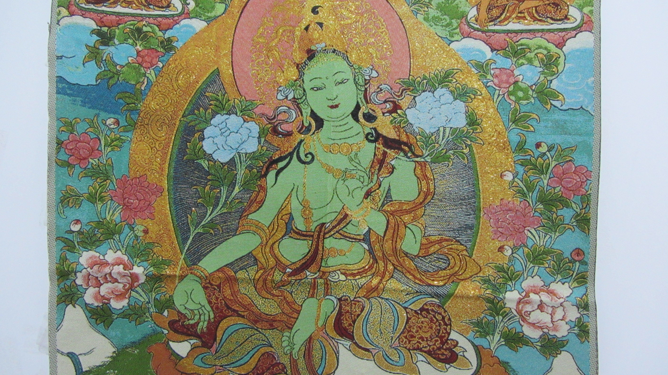 Tibetanthangka Silk Print Painting Buddhist Deity Crafts Bodhisattva ...