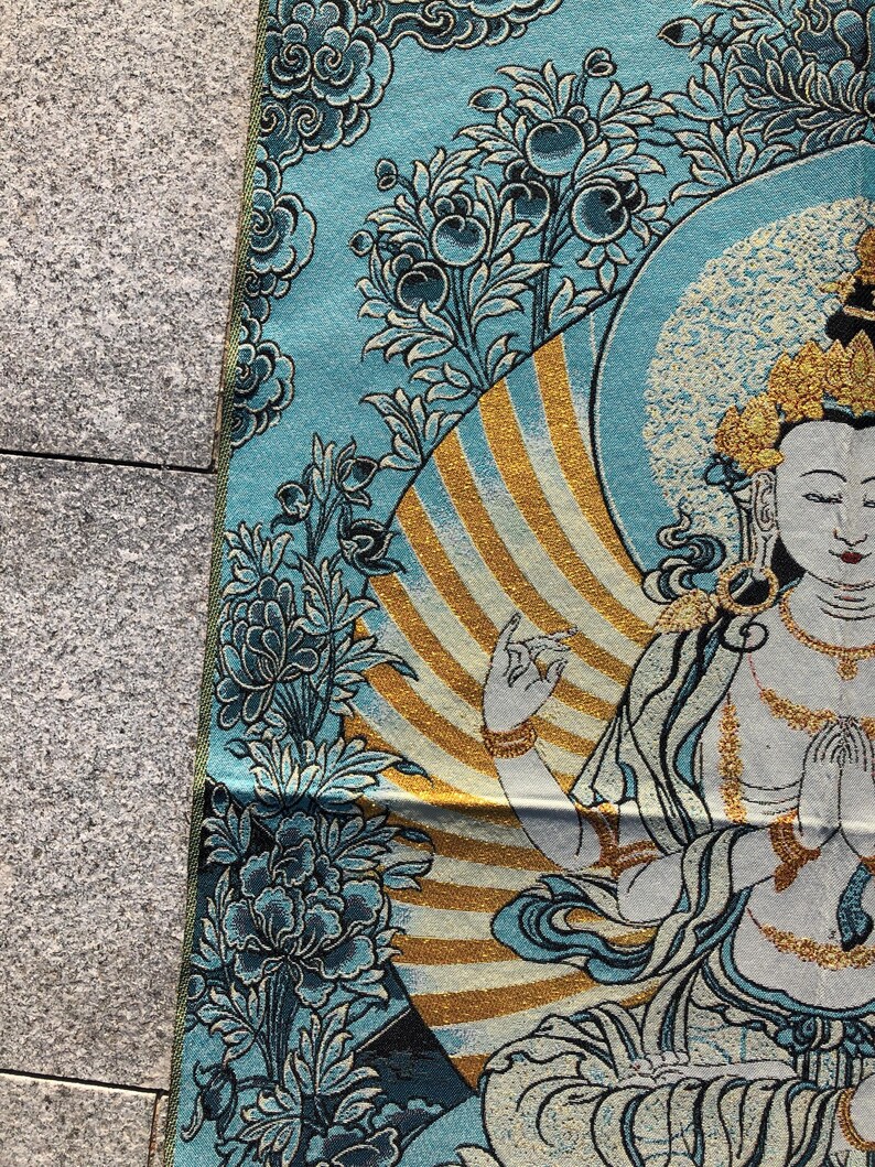 Nepal Drawing Art 35“ Four Arms Thangka Kuan Yin Thangka Painting ...