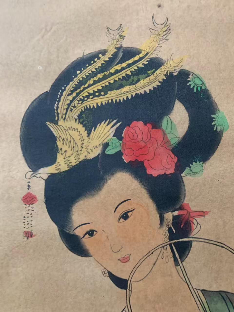 Ready to Hang, Ancient Beauty Diao Chan Wall Scroll Painting on Xuan ...