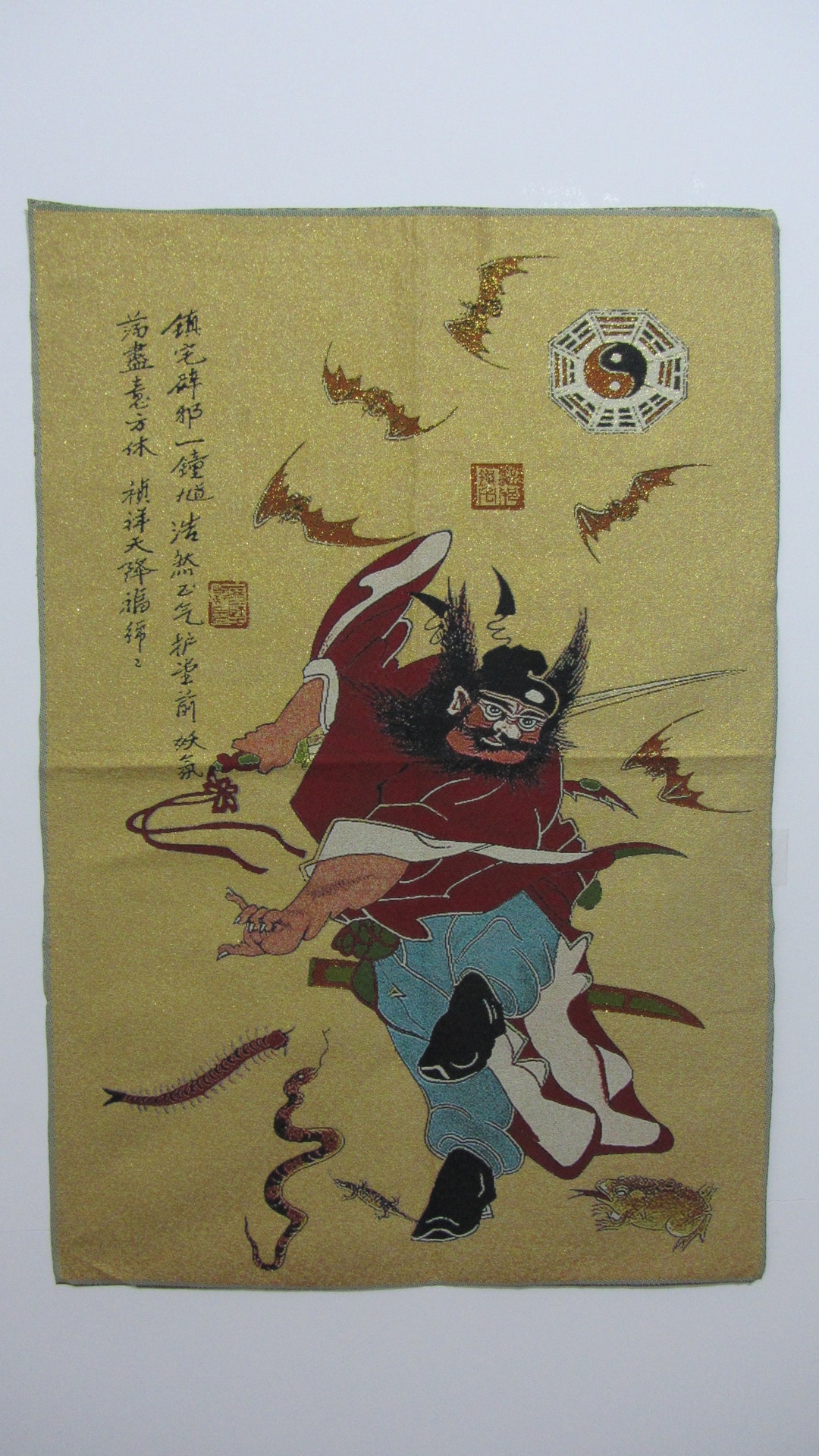 35inch Silk Embroidery Zhong Kui Guards the House to Ward off Evil ...
