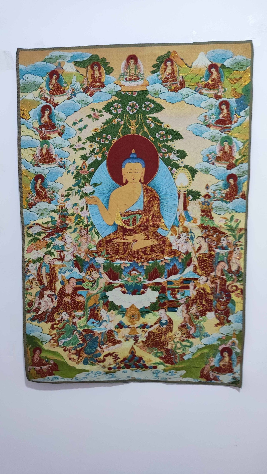 SY2311 35inch Shakyamuni Tibet Tantra Buddhism Thangka Print Scroll ...