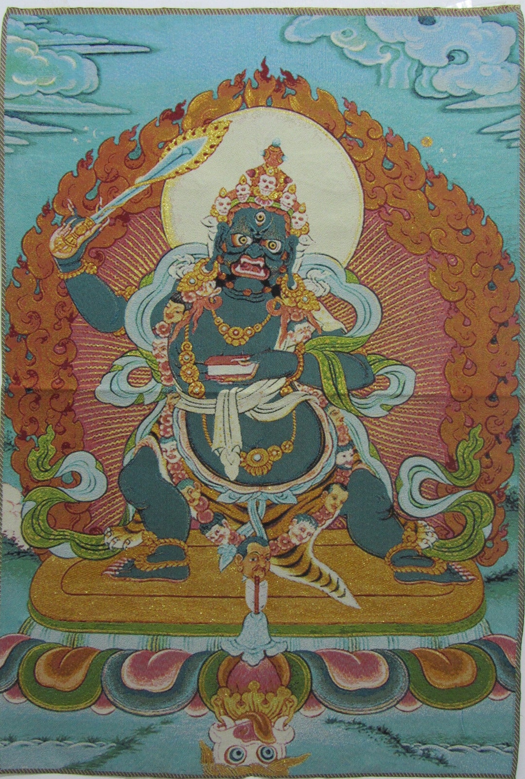 Manjushri Bodhisattva in an Angry Form Buddha Figurine Thangka Tibetan ...