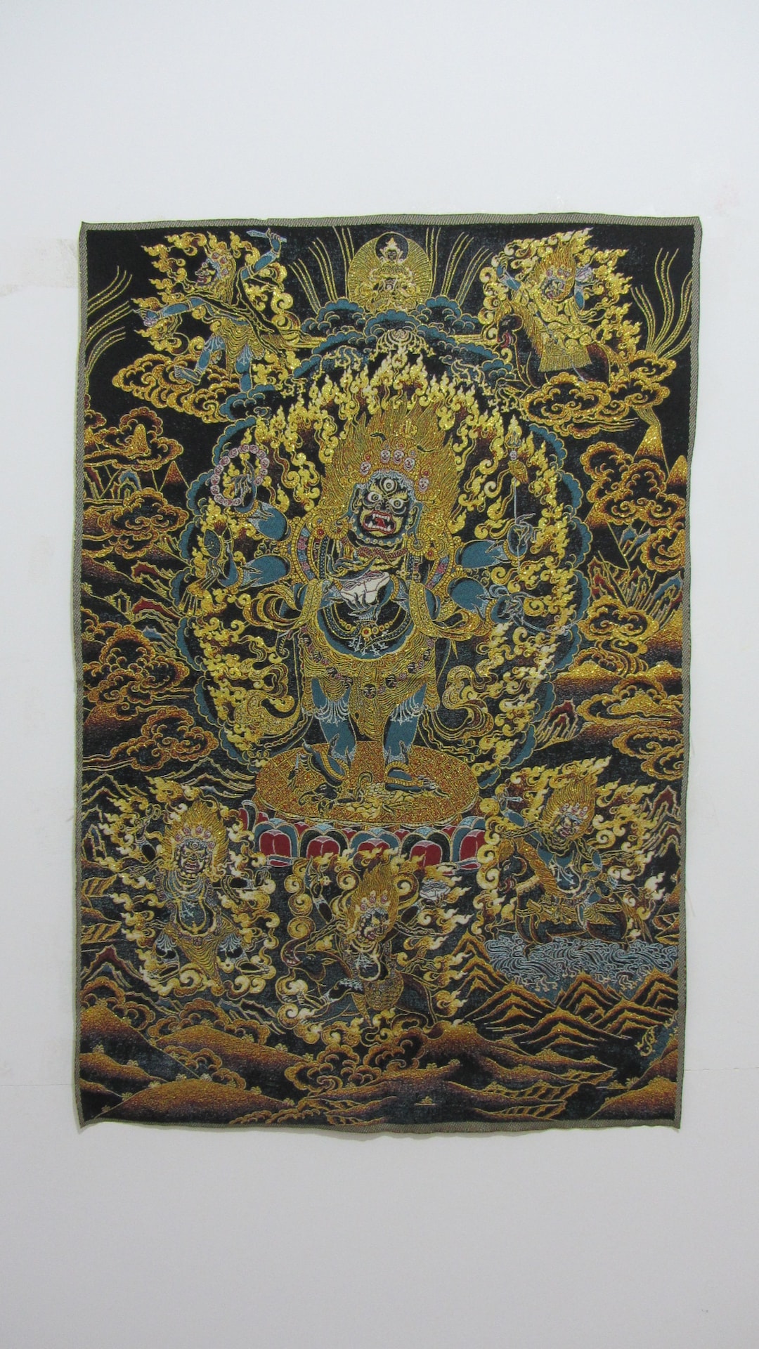 Tibetan Nice Thangka Silk Print Painting Mahākāla Crafts Bodhisattva ...