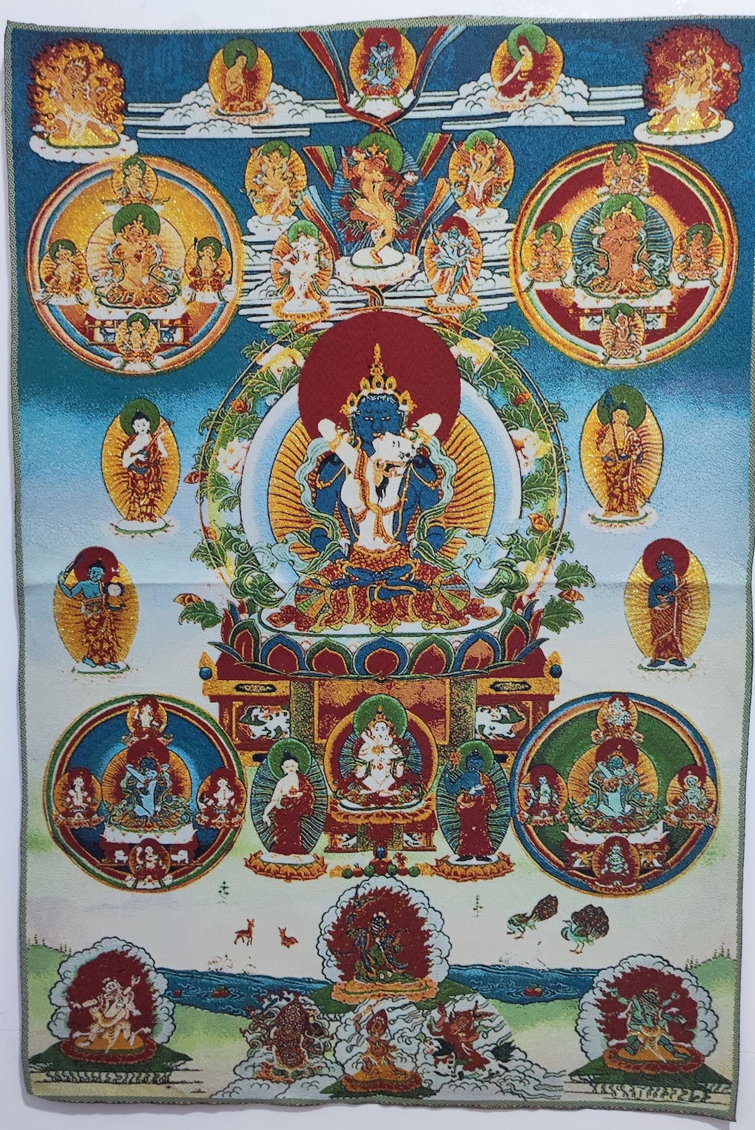 Tibetan Nepal Thangka Painting, Silk Braid Painting 42 Silent Lords ...