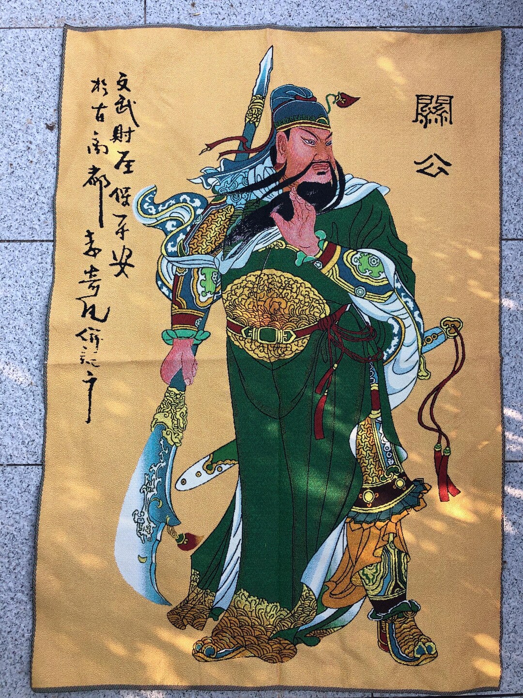 Powerfull Asia Frabric Guan Yu Painting Thangka Guan Gong Yu Warrior ...