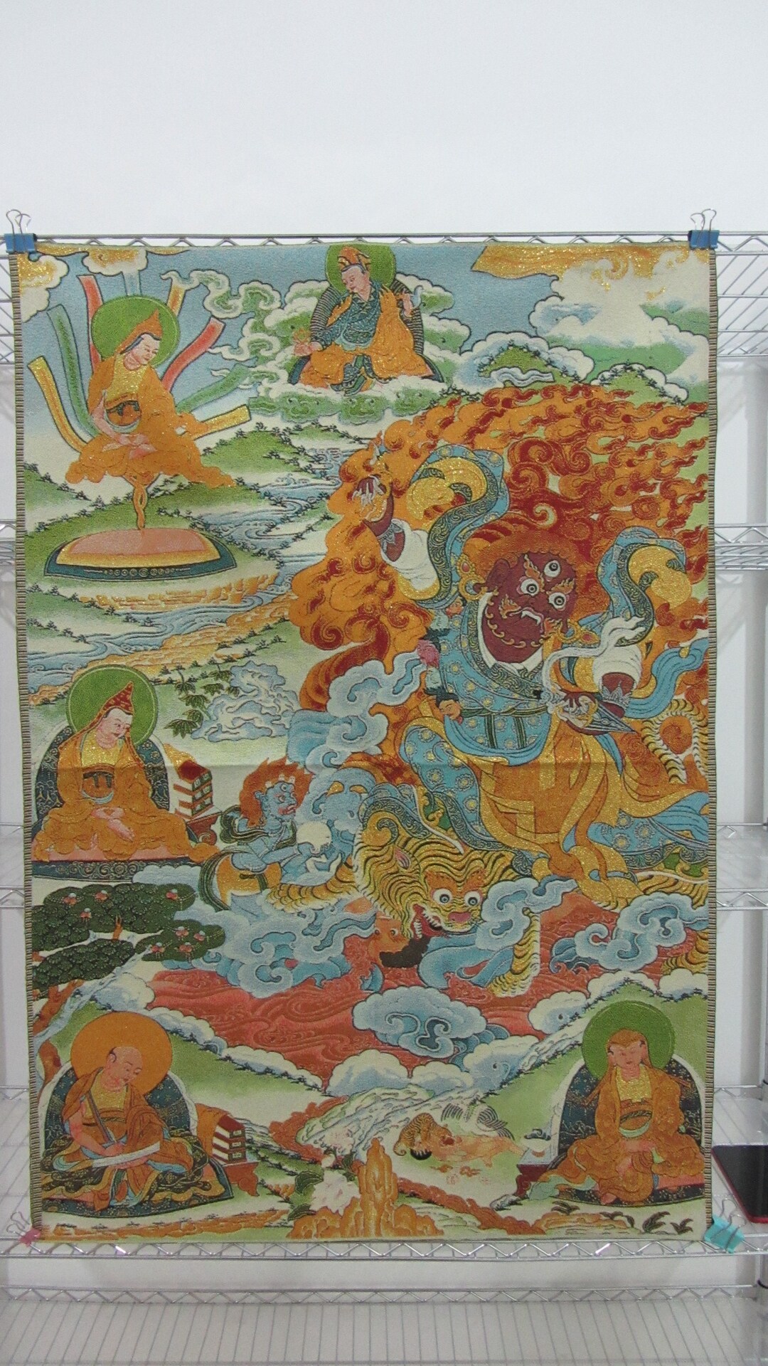 35“ Guru Dorje Drollothangka Tibetan Nepal Thangka Embroidery Painting ...