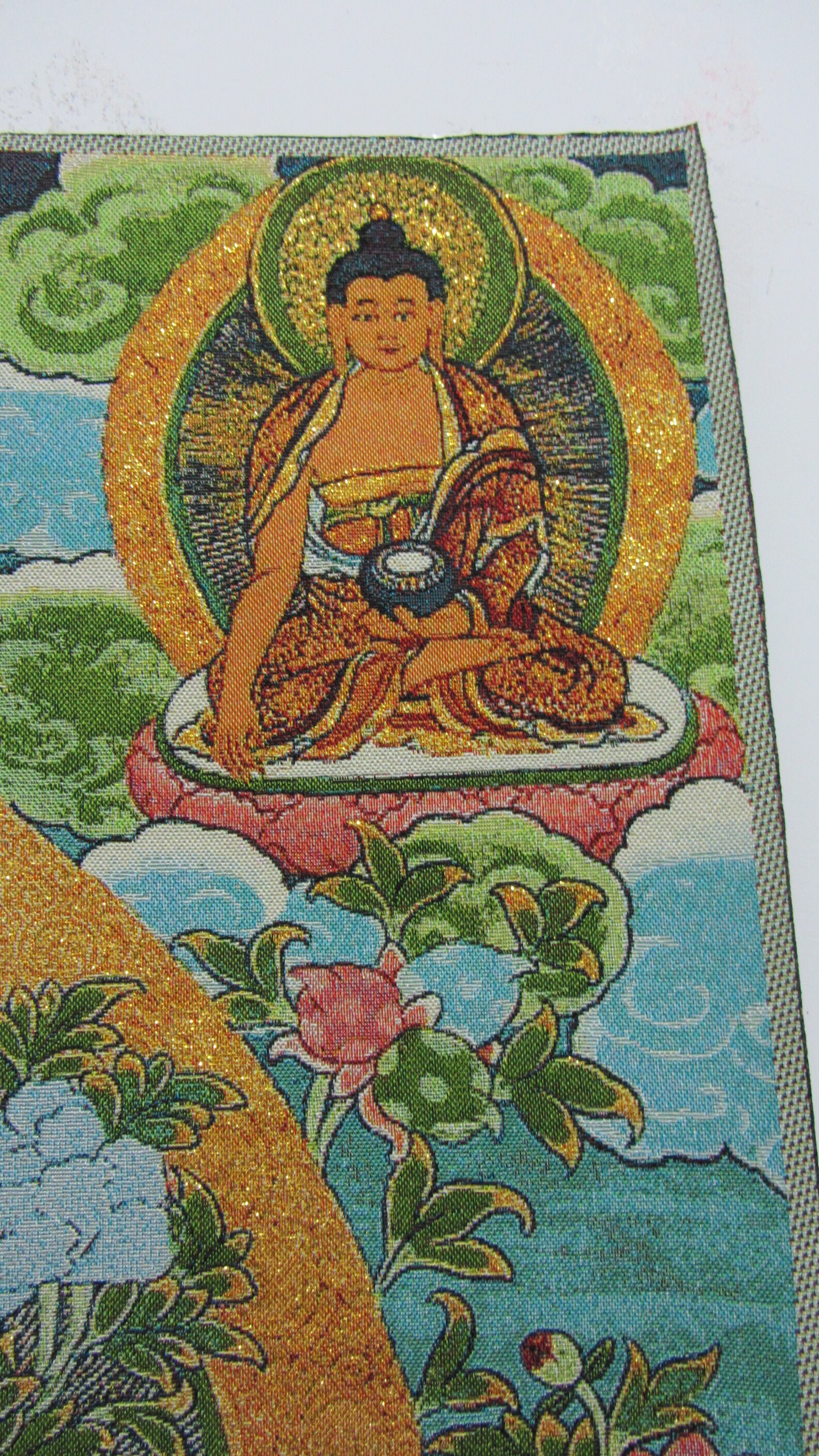 Tibetanthangka Silk Print Painting Buddhist Deity Crafts Bodhisattva ...