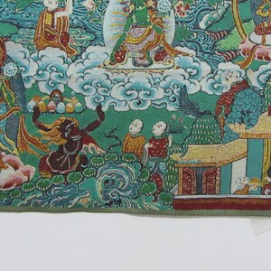 Tibetan Thangka Painting, Silk Braid Painting Green Tara Buddha ...