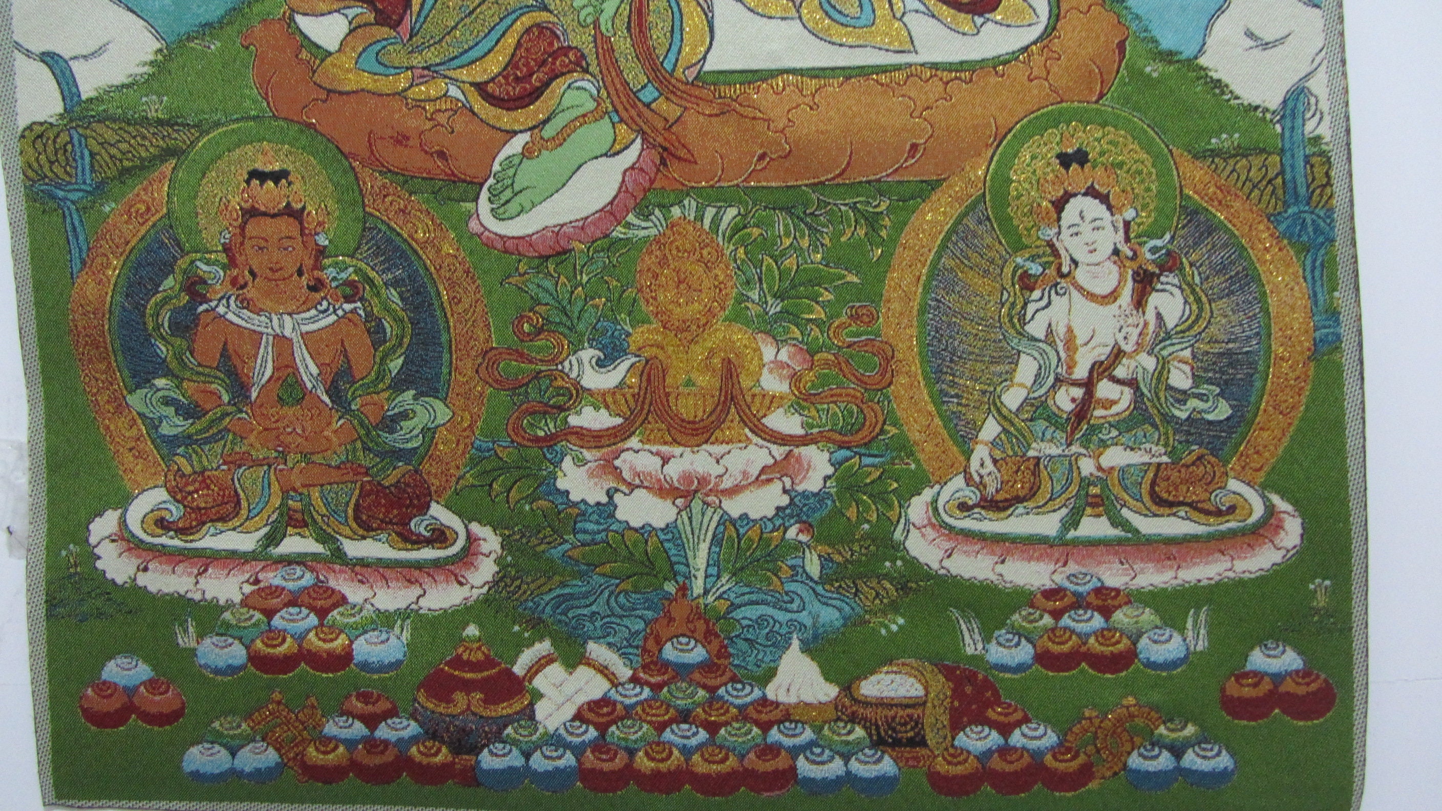 Tibetanthangka Silk Print Painting Buddhist Deity Crafts Bodhisattva ...