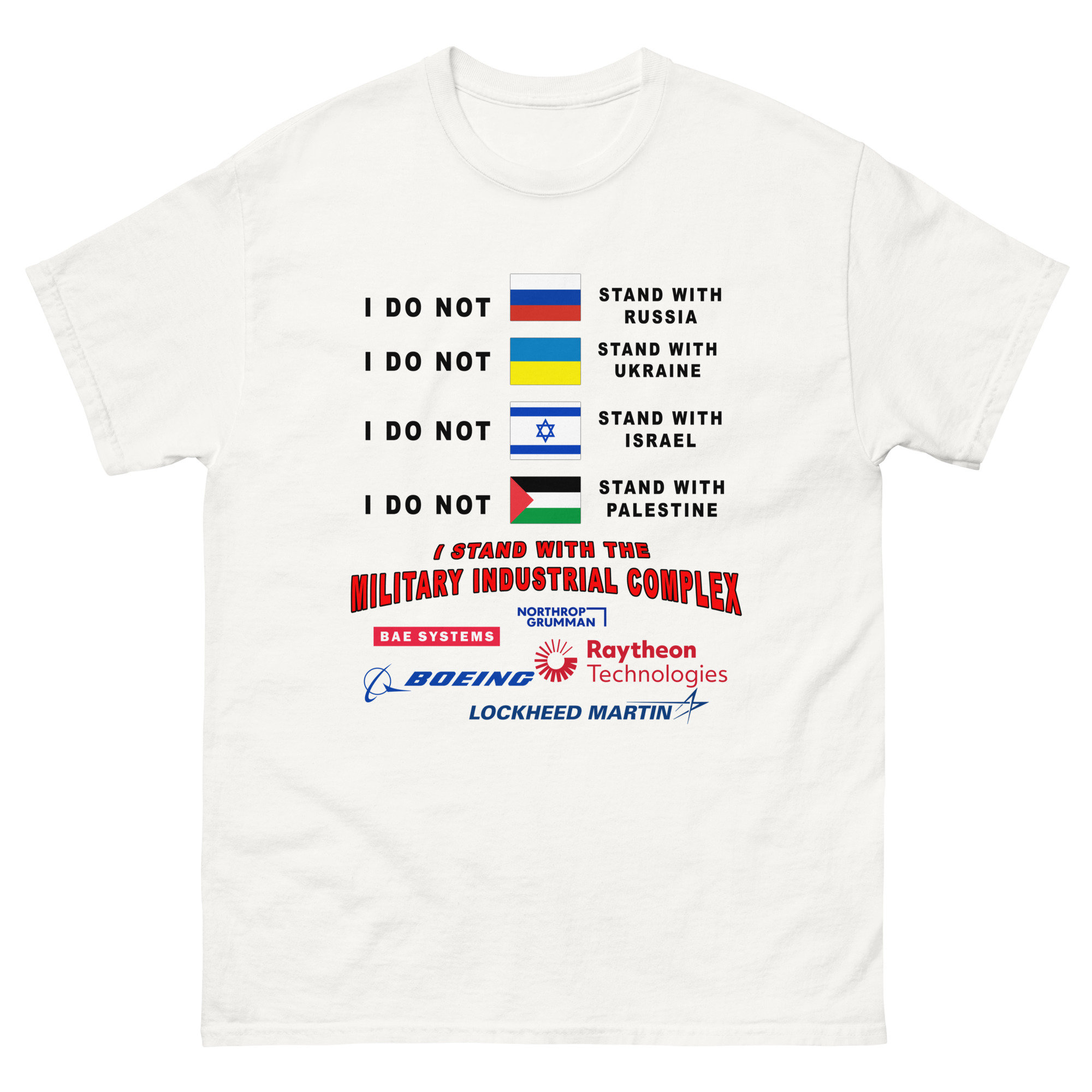 I Stand With the Military Industrial Complex | Humorous Defense Tee ...