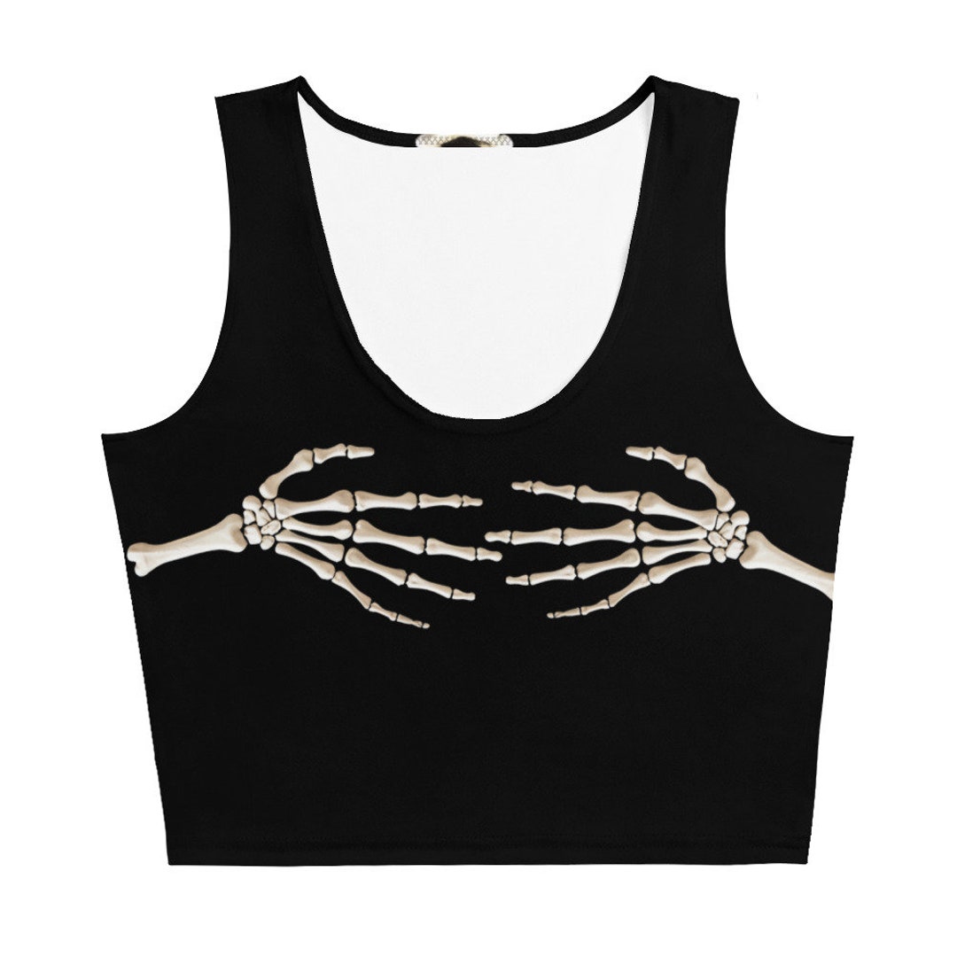 Skeleton Hands Crop Top | Spooky Chic Halloween Bone Hand Top - Etsy