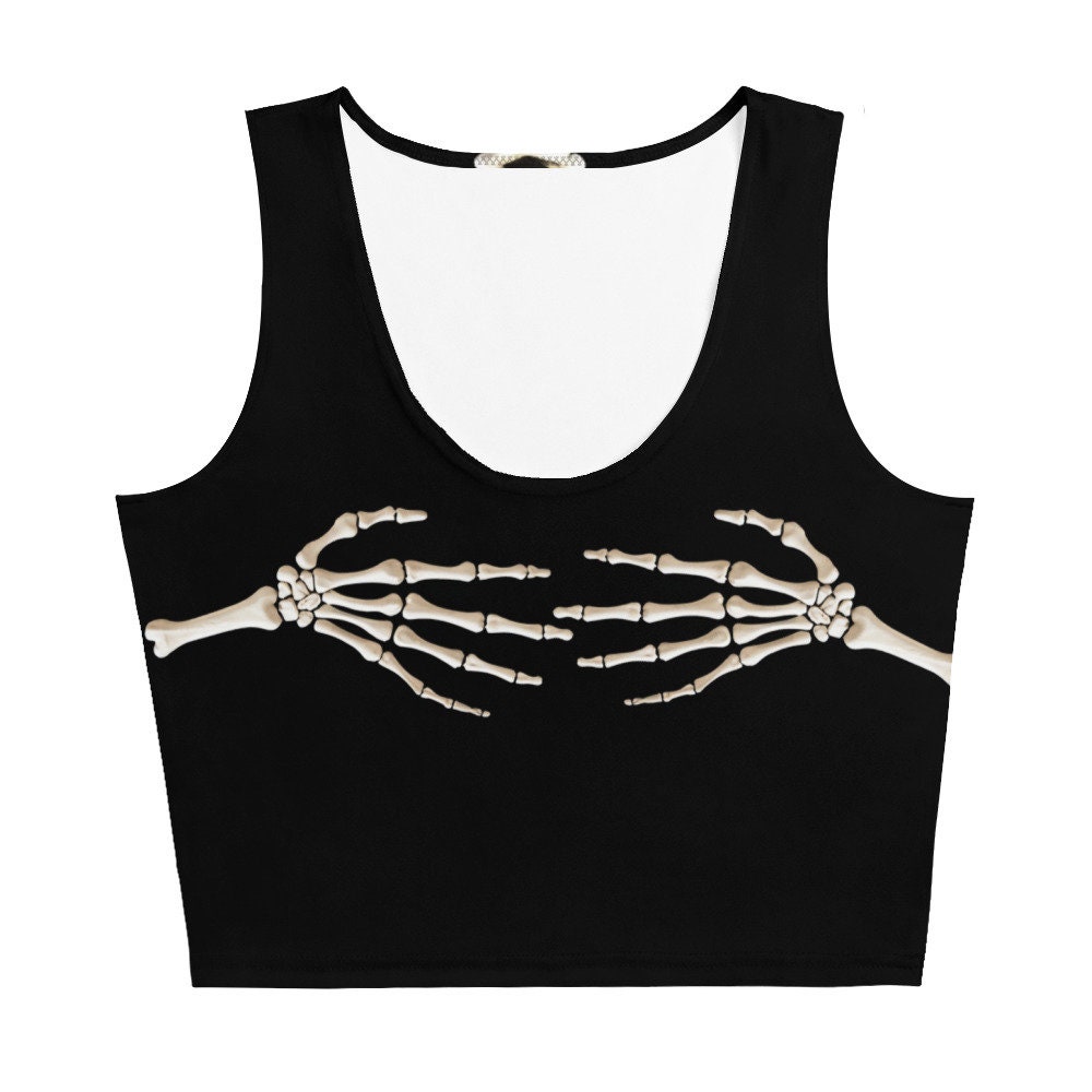 Skeleton Hands Crop Top Spooky Chic Halloween Bone Hand Top - Etsy
