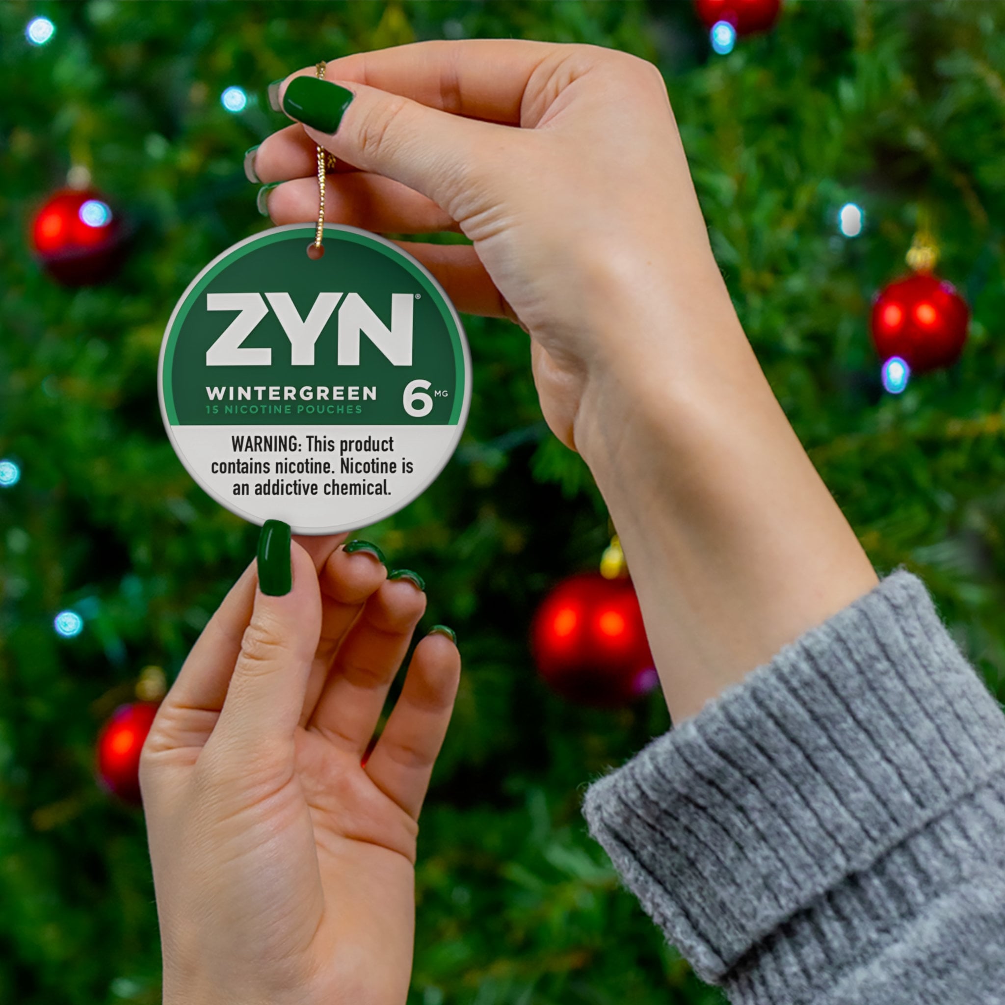 Zyn Wintergreen Ornament | Festive Tree Decoration | Unofficial Zyn ...