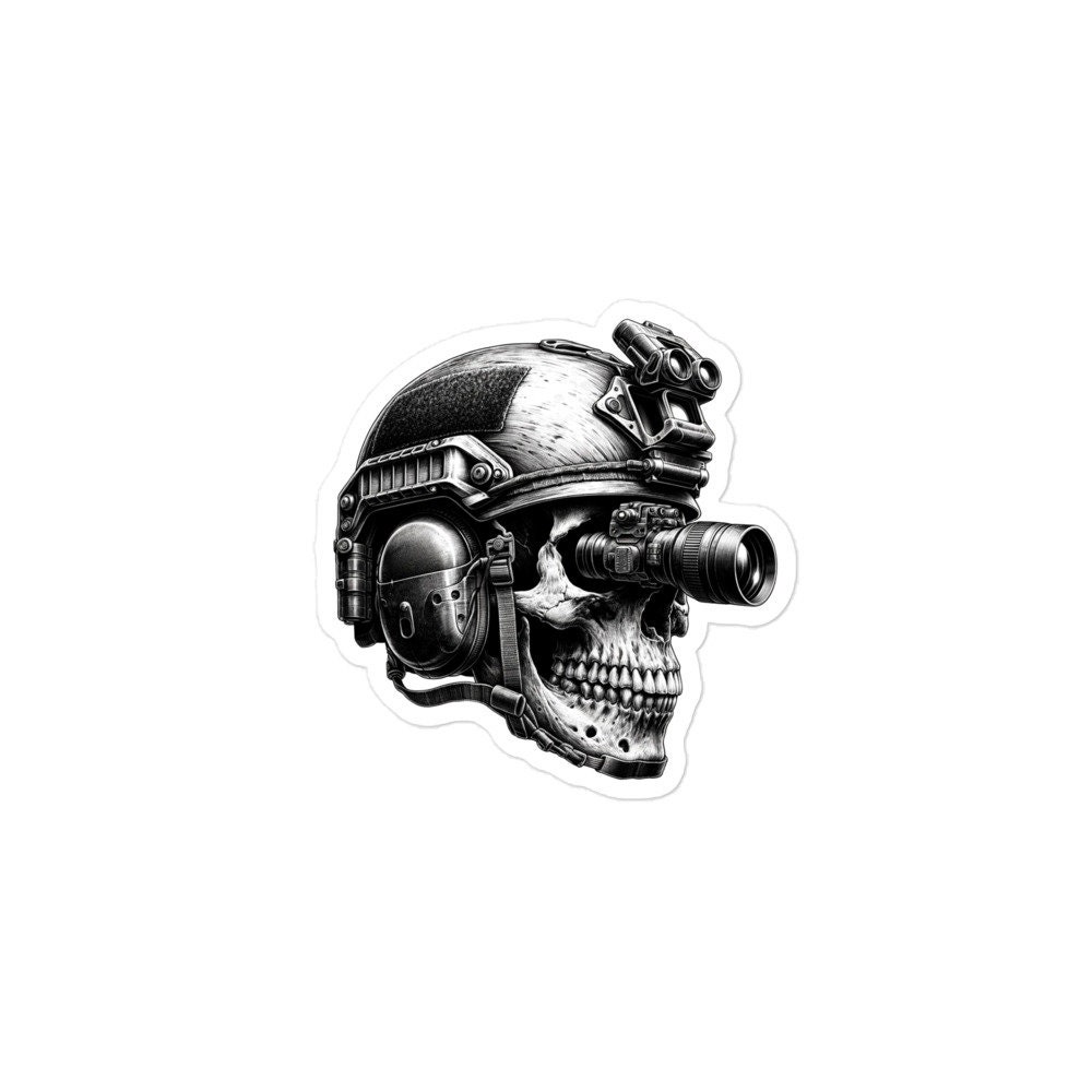 Night Vision Skull Sticker | Tactical Helmet Kiss Cut Sticker - Etsy