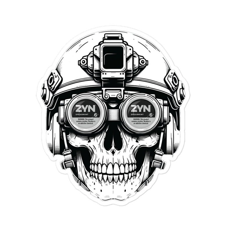 Night Vizyn Skull Sticker Zyn Spearmint Funny Decal - Etsy
