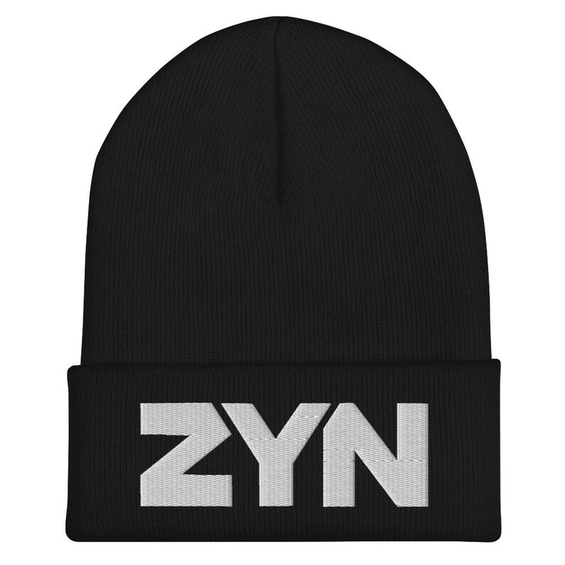 Zyn Logo Beanie Warm Knit Cap Unofficial Zyn Merch Cuffed - Etsy
