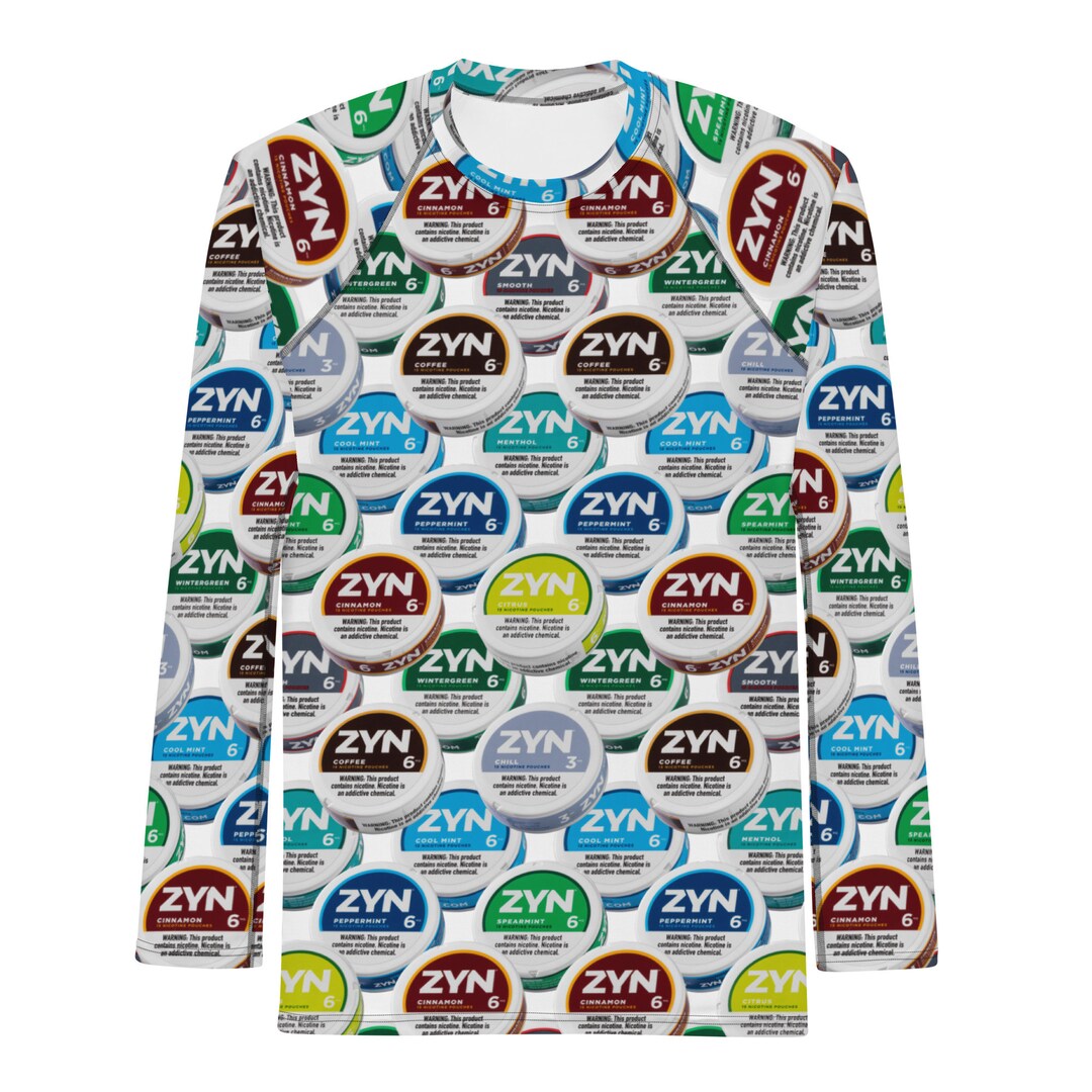 Zyn Nicotine Pouch Flavors Men's Rash Guard Unofficial Zyn Merch - Etsy ...