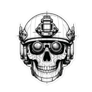 Night Vision Skull Sticker | Tactical Helmet Kiss Cut Sticker - Etsy