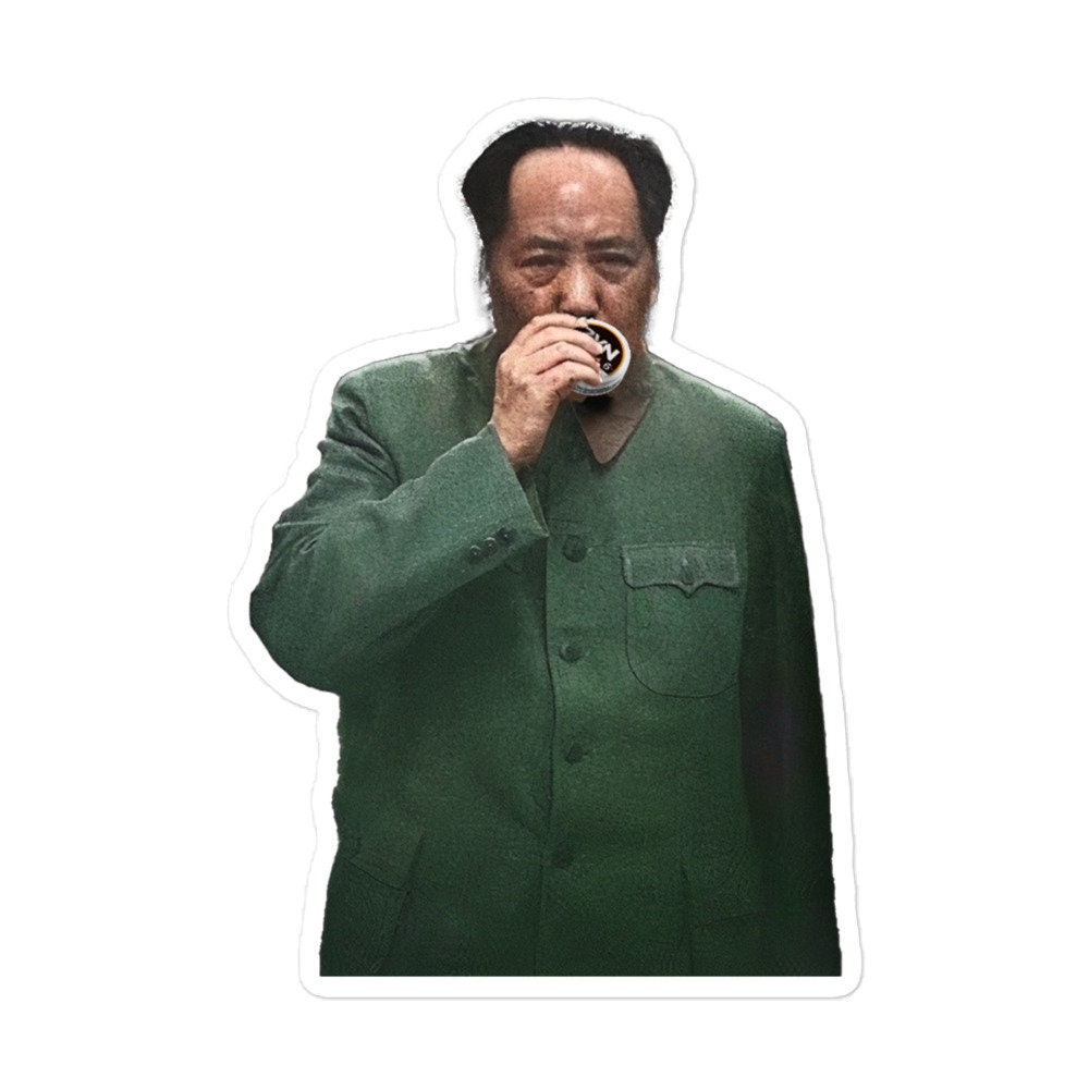 Mao Zyndong Coffee Nicotine Sticker , Vinyl Sticker Funny, Nicotine ...