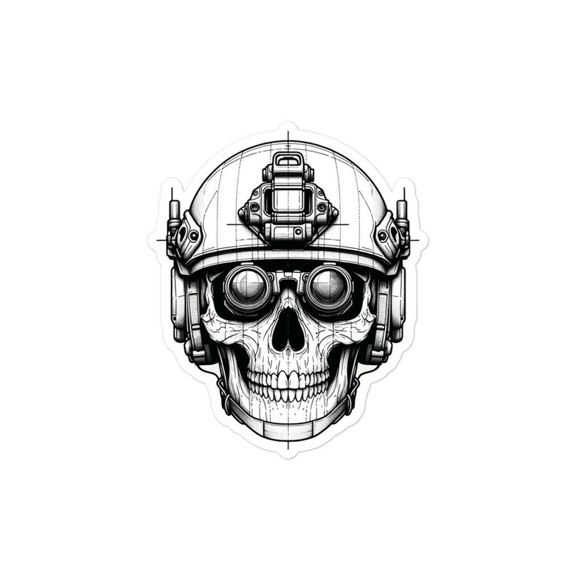 Night Vision Skull Sticker | Tactical Helmet Kiss Cut Sticker - Etsy